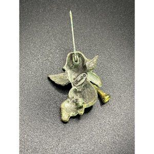 Dana | Jewelry | Vintage Pewter Tone Dana Angel Blowing Gold Tone Horn ...